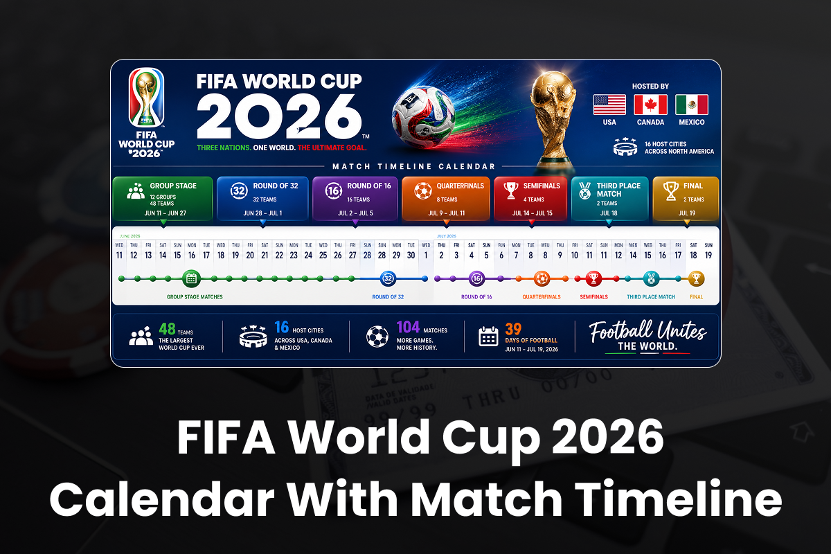 FIFA World Cup 2026 Calendar with Match Timeline